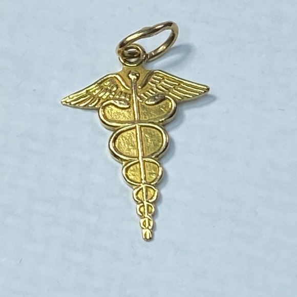 Jewelry | Caduceus Charm Pendant In 14k Yellow Gold | Poshmark